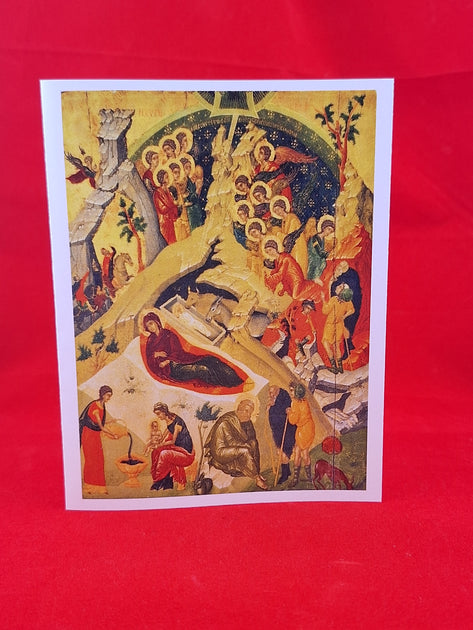 Folding orthodox Christmas Card with the icon of the Nativity (1 ...