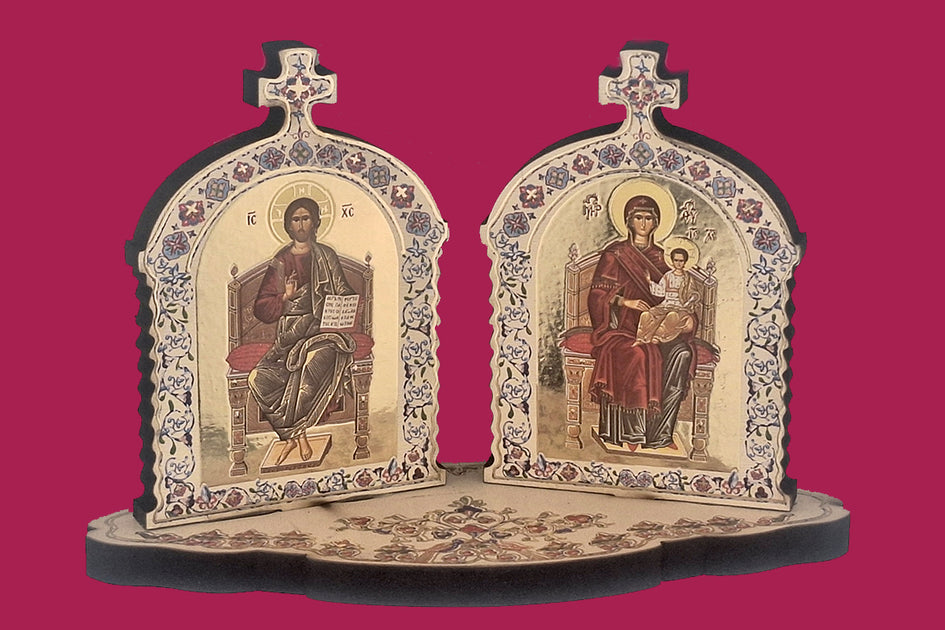 Wooden stand with icons (SDT) – orthodoxmonasteryicons.com