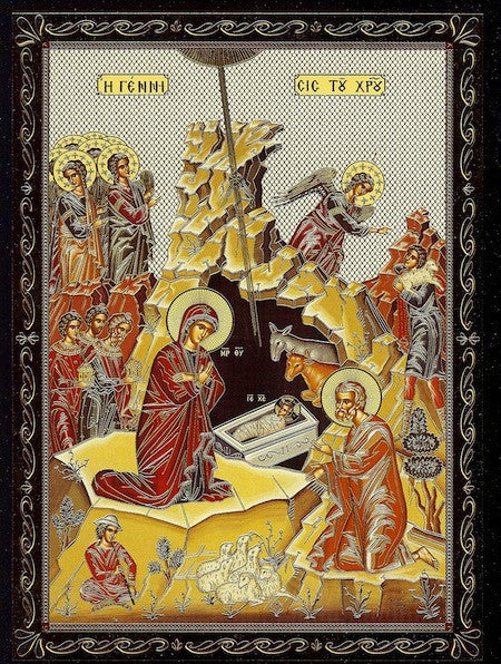 Greek orthodox icon of the Nativity of Lord Christ (SP ...