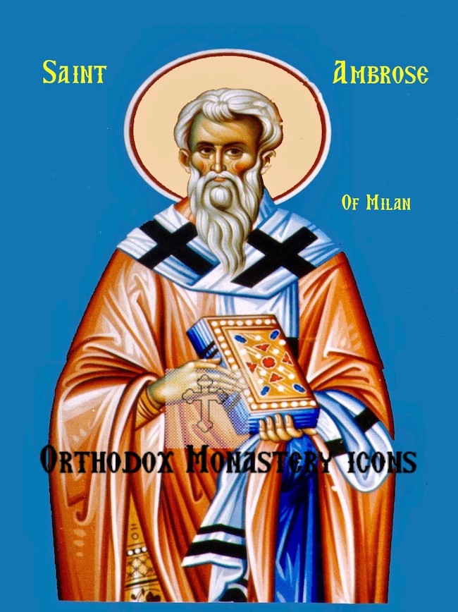 Icon Of Ambrose Of Milan Christian Icon Of Saint Ambrose, Bishop Of