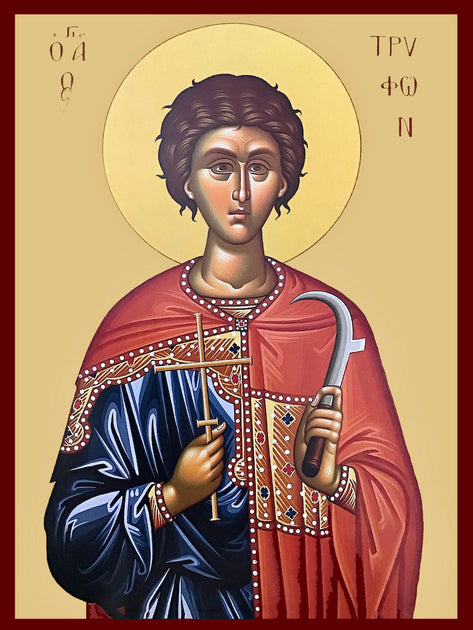 Greek orthodox icon of Saint Tryphon the Martyr ...