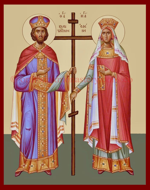 Greek orthodox icon of Saints Constantine and Helen (1 ...