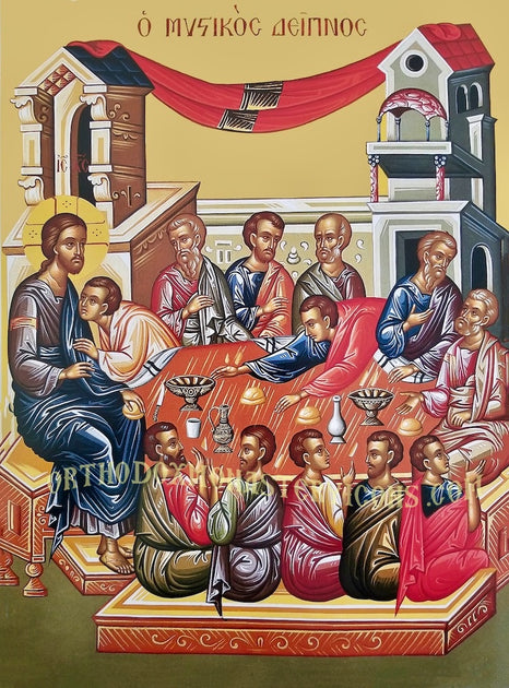 Greek orthodox icon of the "Mystical Supper" (5 ...