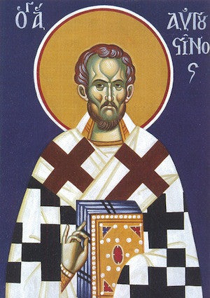 Greek orthodox byzantine icon of Saint Augustine (1 ...