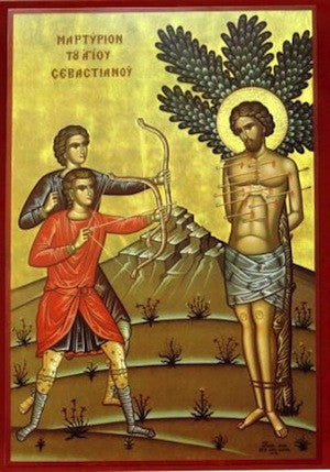 Greek Orthodox icon of Saint Sebastian – orthodoxmonasteryicons.com