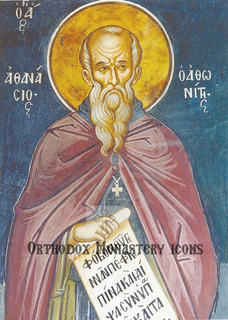 Orthodox greek byzantine icon of Saint Athanasius of Mount Athos (2 ...