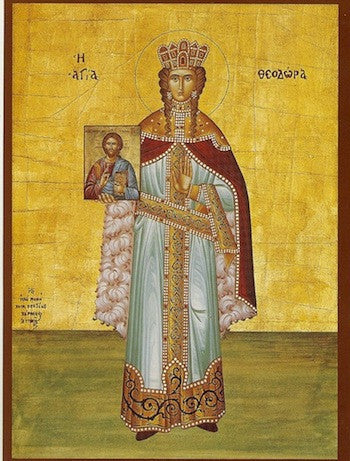 Greek orthodox icon of Saint Theodora the Empress ...
