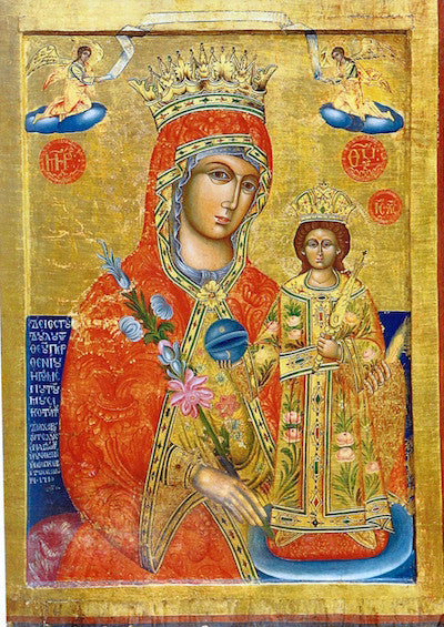Greek orthodox icon of Theotokos "Unfading Rose" (2 ...