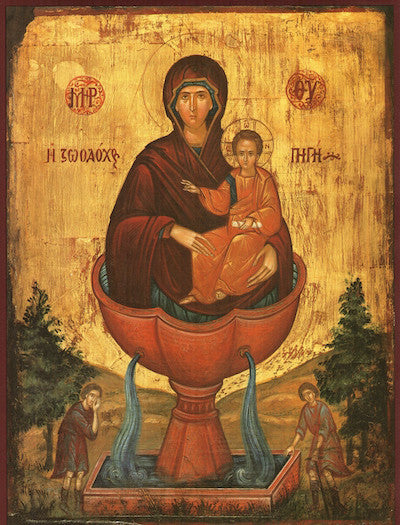 Orthodox icon of Theotokos "Life Giving Spring" (4 ...
